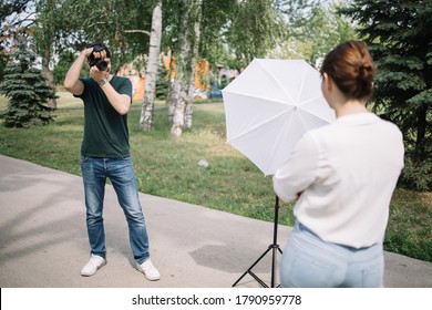 Man Looking Through Camera Viewfinder Making Stock Photo 1790959778 ...