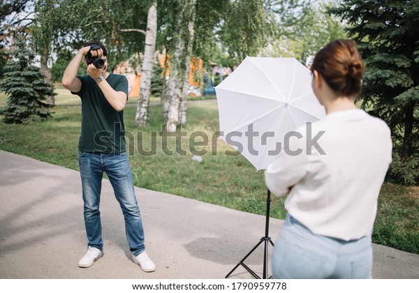 Man Looking Through Camera Viewfinder Making Stock Photo 1790959778 ...