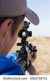 Man Looking Through Scope Stock Photo 1092736751 | Shutterstock