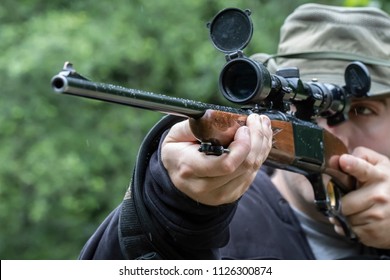 Man Looking Through Scope On Hunting Stock Photo 1126300874 | Shutterstock