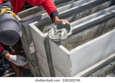Man Made Rectangular Concrete Pots Plants Stock Photo 1294531693 ...