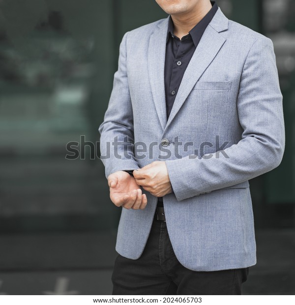 Man Model Posing Wearing Gray Suit Stock Photo 2024065703 | Shutterstock