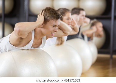 Man Performing Back Extension Exercise Friends Stock Photo 461571583 ...