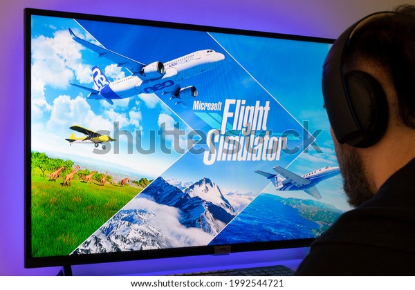 Man Playing Microsoft Flight Simulator 17th Stock Photo 1992544721 ...