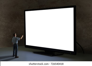 Man Pointing Tv Remote Control Worlds Stock Photo 726540418 | Shutterstock