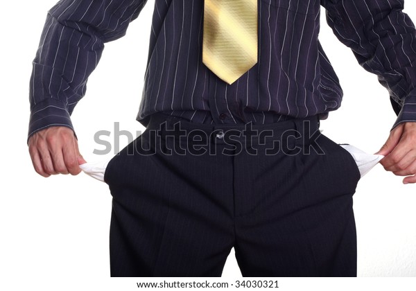 Man Pulling Out Empty Pockets Stock Photo (Edit Now) 34030321