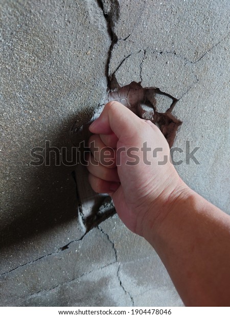 Man Punched Wall Until Broken Stock Photo 1904478046 | Shutterstock
