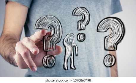 Man Question Mark Stock Photo (Edit Now) 1370867498