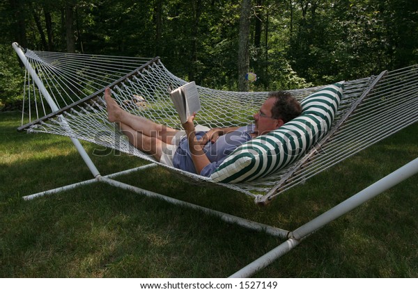 Man Reading Hammock Stock Photo 1527149 | Shutterstock