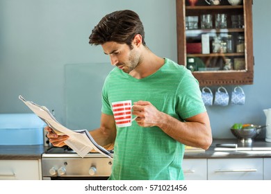 Man Reading Newspaper While Having PPT template 56 | CrystalGraphics