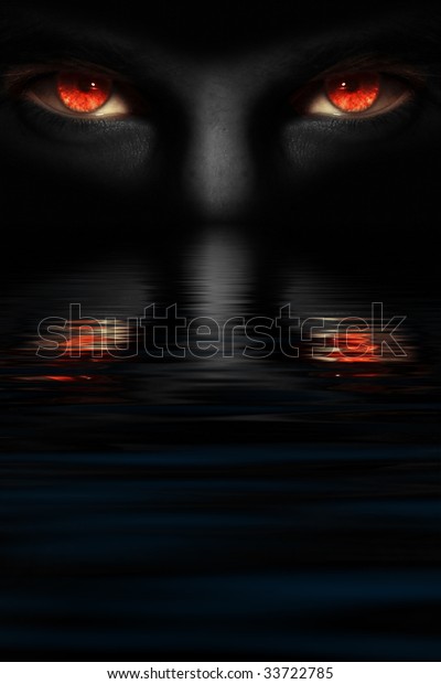 Man Red Devils Eyes Stock Photo (Edit Now) 33722785