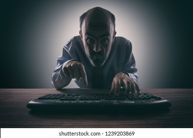 Man Scared Computer Stock Photo 1239203869 | Shutterstock