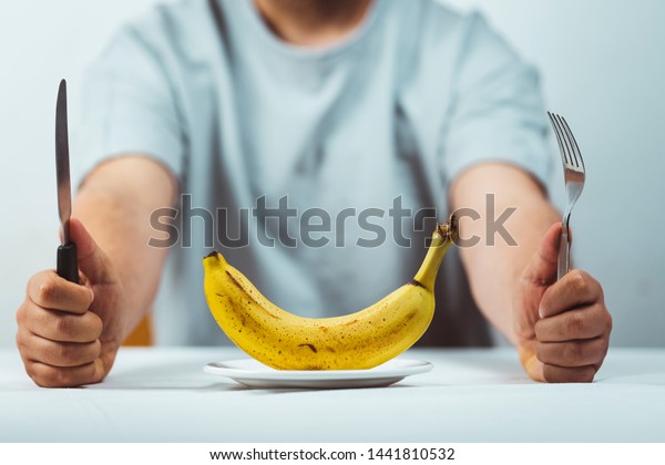 Man Sitting Behind Table Fork Knife Stock Photo 1441810532 | Shutterstock