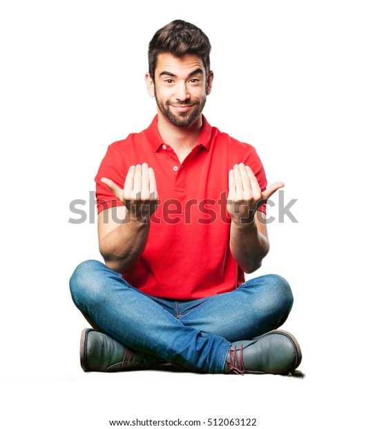 Man Sitting Inviting Stock Photo 512063122 | Shutterstock