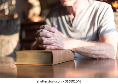 Man Sitting Table Praying Hands On Stock Photo 316801646 | Shutterstock