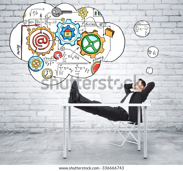 Man Sitting Table Thinking About Creating Stock Photo (Edit Now) 336666743