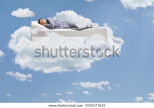 Man Sleeping Peacefully Clouds Floating On Stock Photo (Edit Now ...