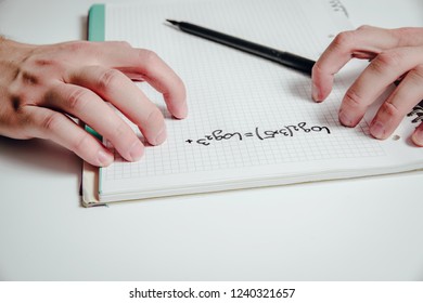 Man Solves Math Problem Solving Mathematical Stock Photo 1240321657 ...