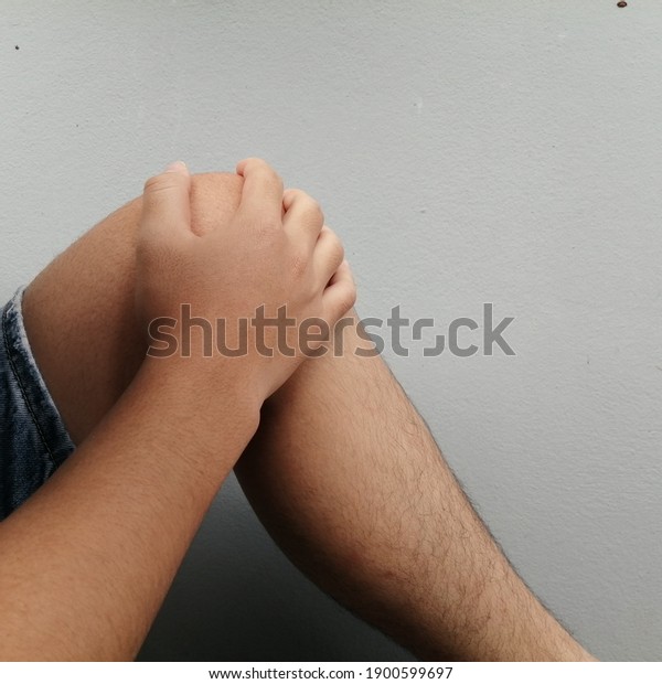 Man Split Knee On White Stock Photo 1900599697 | Shutterstock