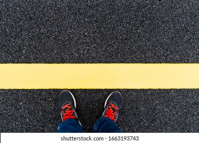 386 Stand behind the yellow line Images, Stock Photos & Vectors ...