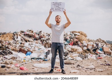 Man Standing On Garbage Dump Protesting Stock Photo 2046648089 ...