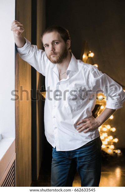Man Standing Window Stock Photo 662633545 | Shutterstock
