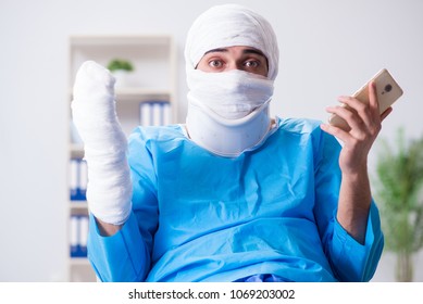 Man Suffering Multiple Broken Bones Fractures Stock Photo 1064358548 ...