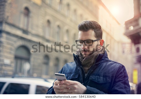 Man Texting Someone Stock Photo 584130640 | Shutterstock