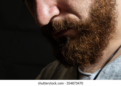 Man Thinking Beardblack Background Foto de stock 354873470 | Shutterstock