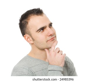 Man Thinking Looking One Side Stock Photo 24985396 | Shutterstock