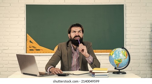 Man Thinking Writing Notebook While Passing Stock Photo 2140049599 ...