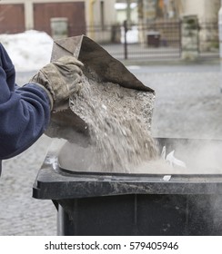 Man Throwing Ashes Trash Bin Stock Photo 579405946 | Shutterstock