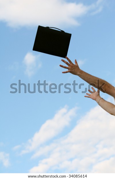 Man Throwing Document Folder Air Stock Photo 34085614 | Shutterstock