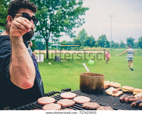Man Throwing Down Salt While Cooking Stock Photo 727623850 | Shutterstock