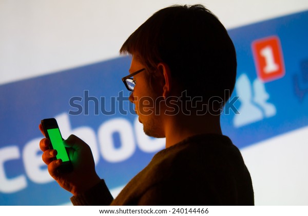 Man Using Facebook Application On His Stock Photo 240144466 | Shutterstock
