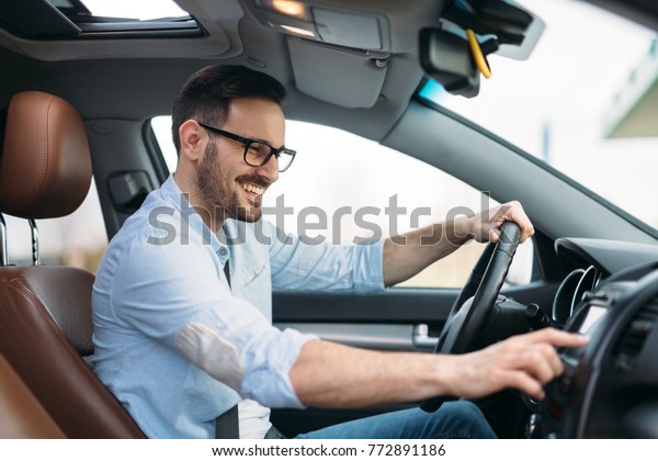 Man Using Gps Navigation System Car Stock Photo (Edit Now) 772891186