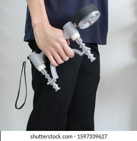 Man Using Grip Strength Dynamometer Testing Stock Photo 1597339627 ...