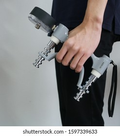 Man Using Grip Strength Dynamometer Testing Stock Photo 1597339633 ...