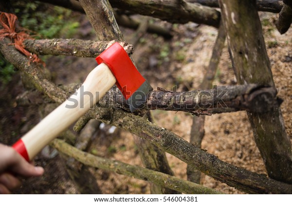 Man Using Hatchet Stock Photo 546004381 | Shutterstock