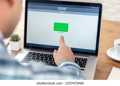Man Using Internet Banking Website Transfering Stock Photo 1197475960 ...