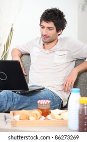 Man Using Laptop Computer His Front Stock Photo 86273269 | Shutterstock