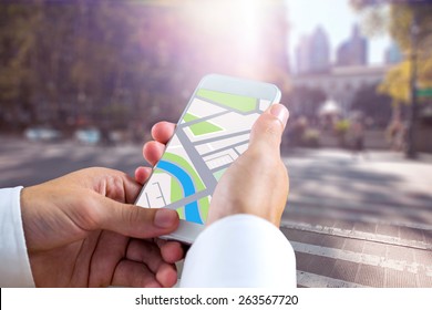 Man Using Map App On Phone Stock Photo 263567720 | Shutterstock