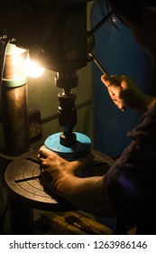 Man Using Vertical Milling Machine Dark Stock Photo 1263986146 ...