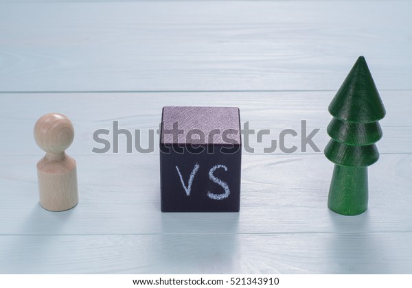 Man Versus Tree Flat Lay Concept Stock Photo 521343910 | Shutterstock