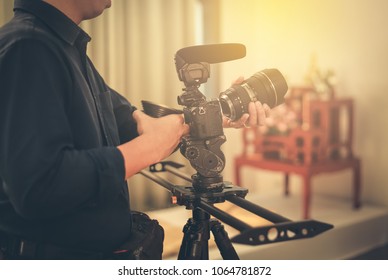Man Video Camera Operator Working His Stock Photo 1064781872 | Shutterstock