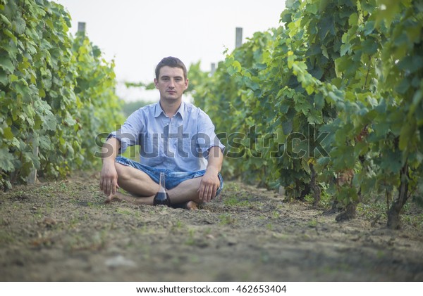 Man Vineyard Stock Photo (Edit Now) 462653404
