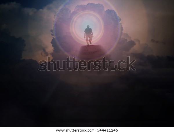 Man Walk Sky Dark Cloud Walk Stock Photo (Edit Now) 544411246