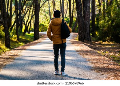 Man Walking On Walking Path Stock Photo 2106698966 | Shutterstock