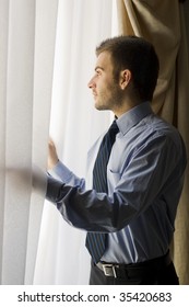 Man Window Stock Photo 34866760 | Shutterstock