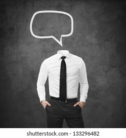 Man Without Head Empty Bubbles Speech Stock Photo (Edit Now) 133296482